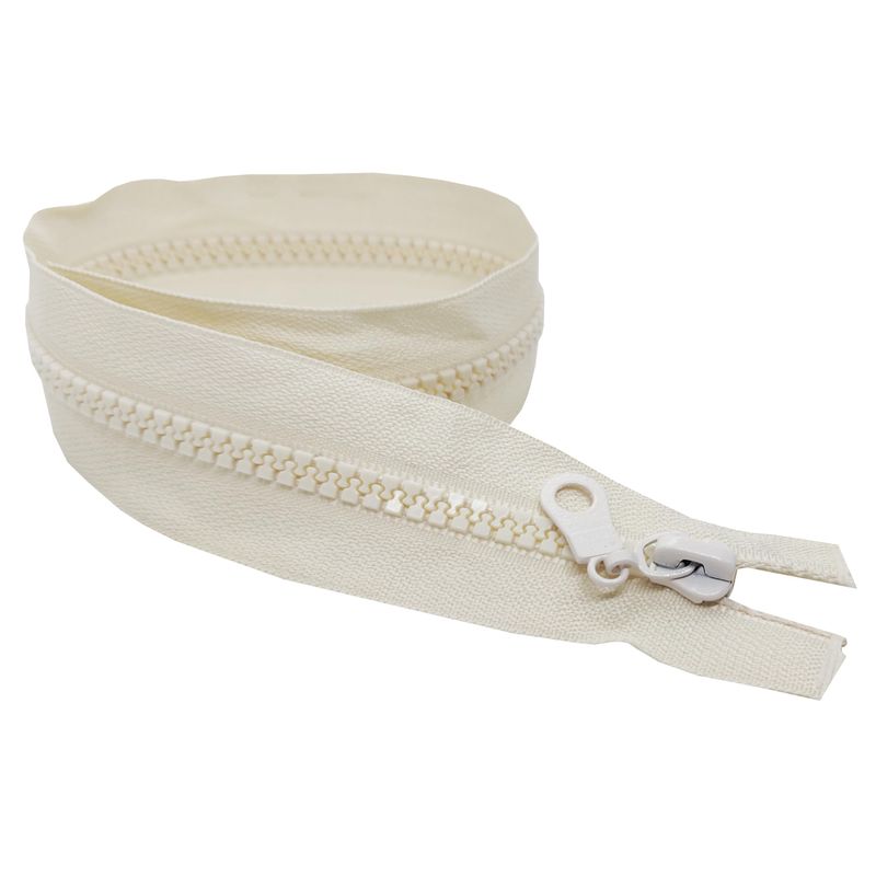 1pc Ivory Resin Zip Open-End Fastener Cream Zipper Single Slider with ...