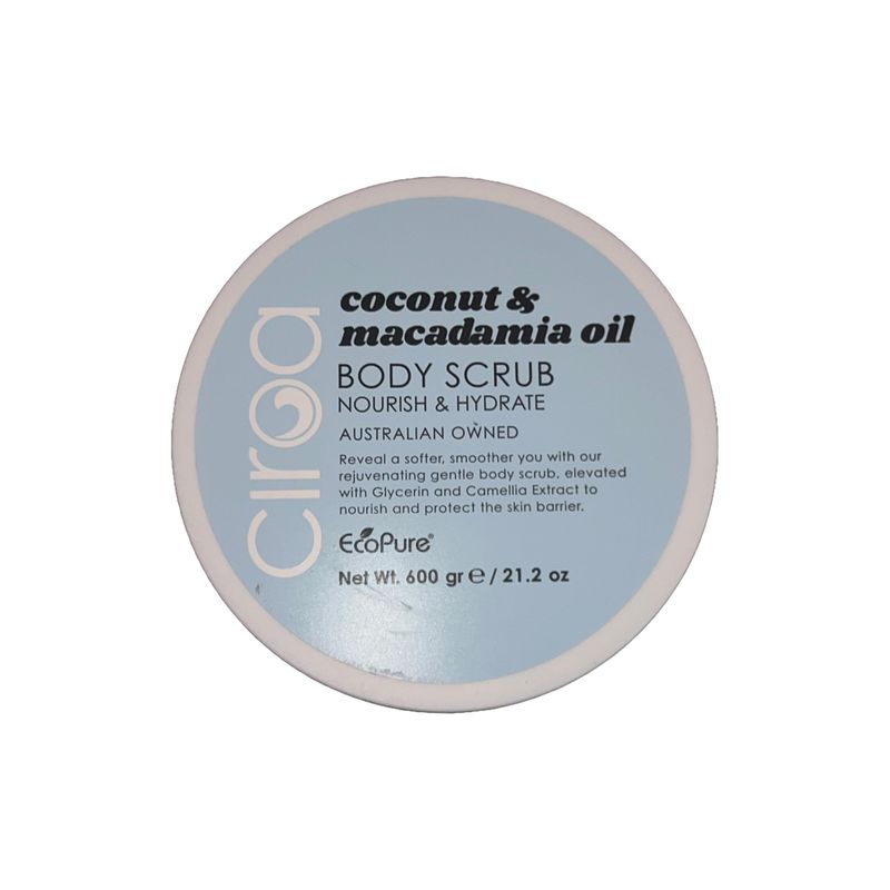 CIROA Coconut & Macadamia Oil Body Scrub. Nourish & Hydrate 21.2 oz ...