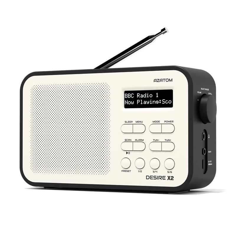 AZATOM Desire X2 DAB/DAB+ FM Digital Radio with Dual Alarm, Portable ...