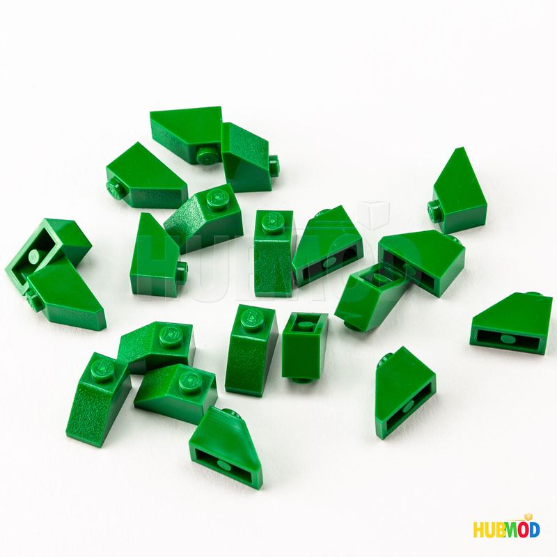 Lot of 20 Genuine LEGO Green 1X2 3040 Slope 45 Roof Bricks Blocks Parts ...