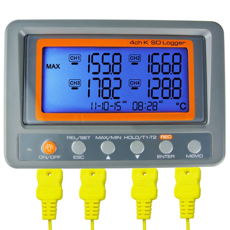 Digital 4 Channel Thermocouple Thermometer Temperature Recorder Data ...