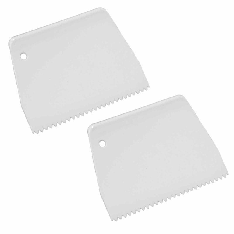 2 Pcs Plastic Notched Trowel Wide Adhesive Spreader Notch Scraper Thin ...