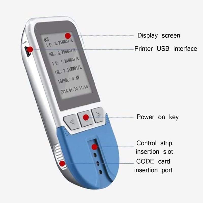 Hubiuyo 5 in 1 Multifunctional Lipid Monitor Meter Kit, CHDL, LOL, HDL ...