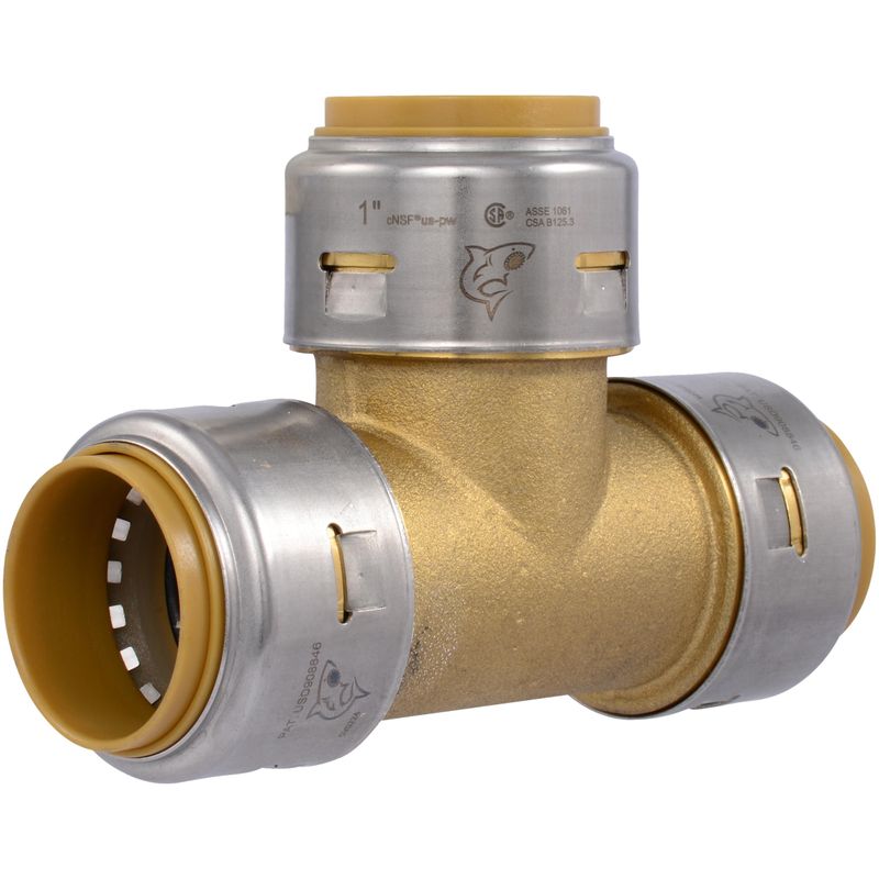 SharkBite Max 1 Inch Tee, Push to Connect Brass Plumbing Fitting, PEX ...