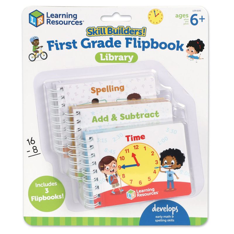 Learning Resources Skill Builders! First Grade Flipbook Library - 3 ...