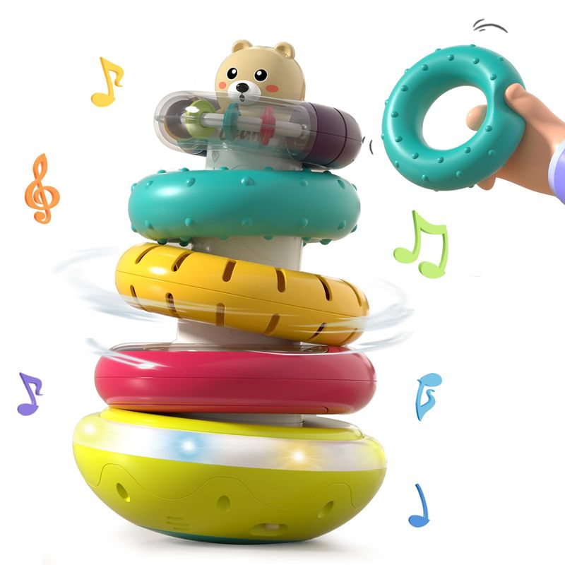 PANITU Baby Stacking Rings, Spinning Stacker Toys for Toddlers 1-3 ...
