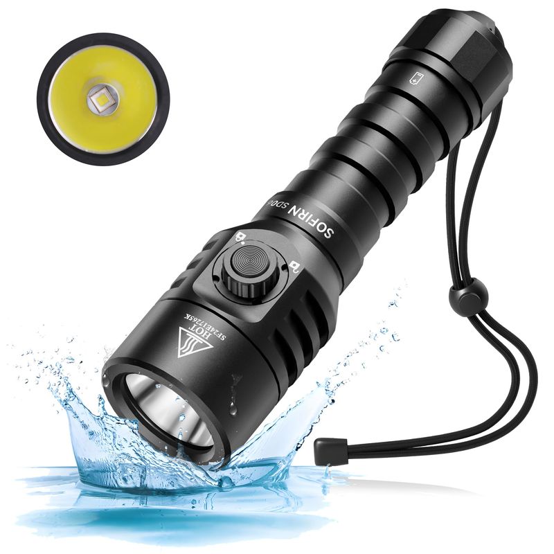 Sofirn SD06, Dive Torch, 3200LM, Range 472M, Waterproof Torch with IPX8 ...