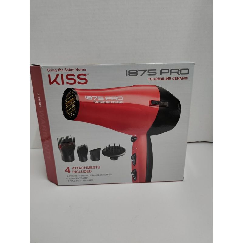 Kiss 1875 Pro Tourmaline Ceramic Hair Blow Dryer - Model KBDO1WM054 Red ...