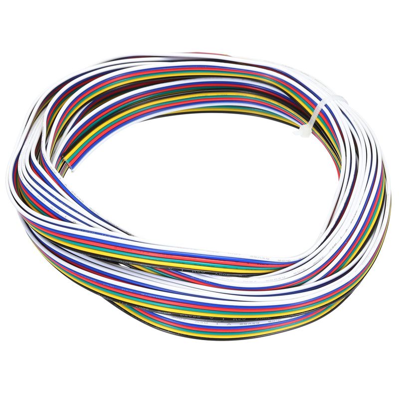 uxcell 26 Gauge 6 Core Wire Tin Plated Copper Cable 25FT Flexible ...