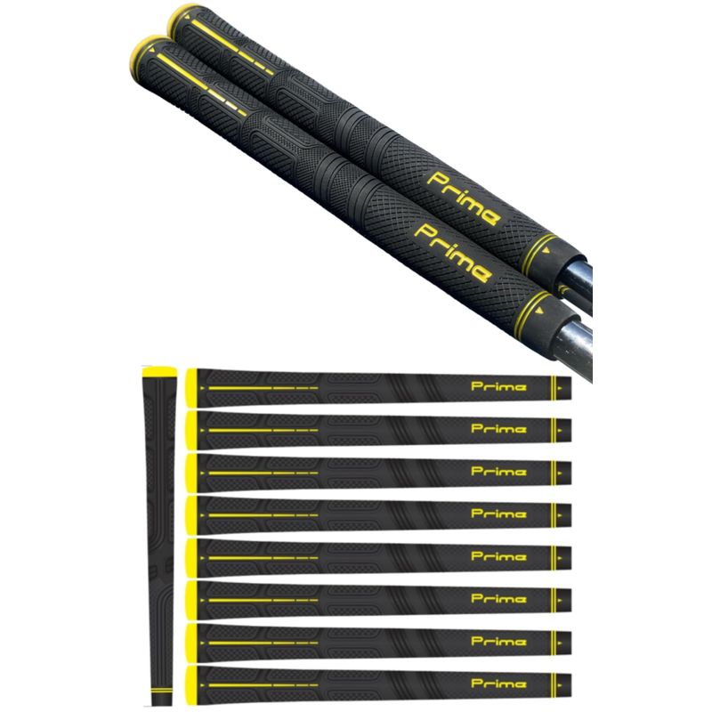 Golf Grips, Golf Grips, Prime Grips, Prime Black, Yellow, 10 Count (13 ...