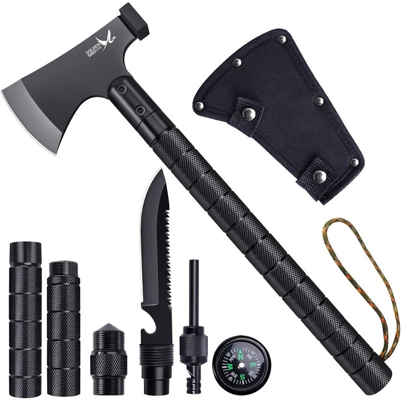 Golden Bird Axe Survival 9 in 1, Camping Survival Axe Set, Sharp ...
