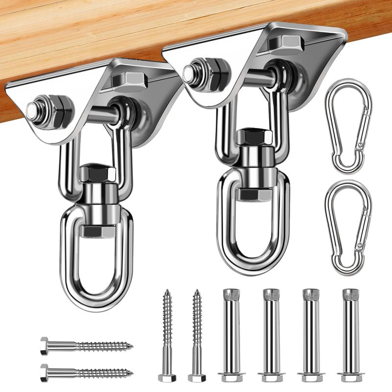 MUUKAIII Ceiling Hooks Heavy Duty for Wooden Beams 360° Rotation Pack ...