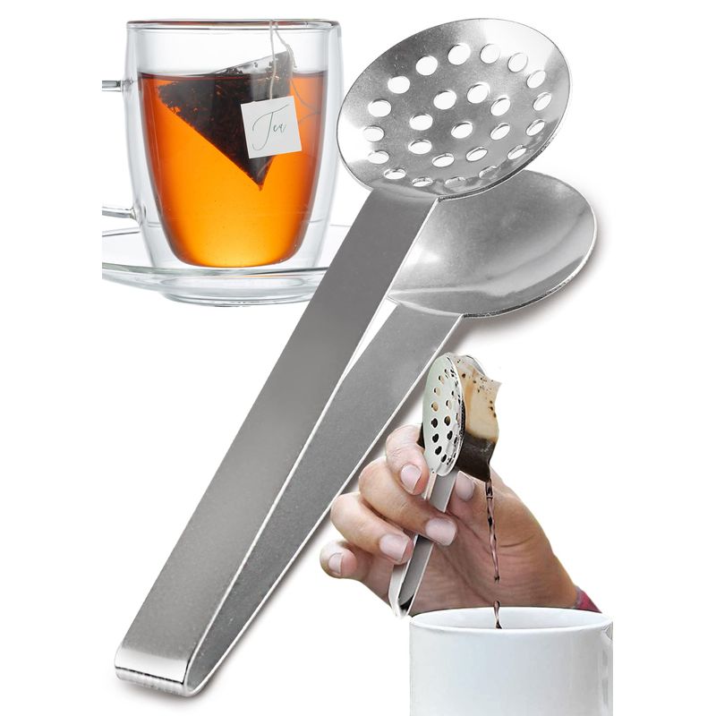 ORBLUE Tea Bag Squeezer Tongs | Stainless Steel Solid and Strainer ...
