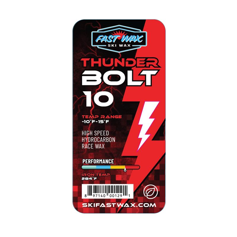 Fast Wax - Thunderbolt 10 - Non Fluoro 80g Pure Paraffin Wax Bar in White - Made in America ...