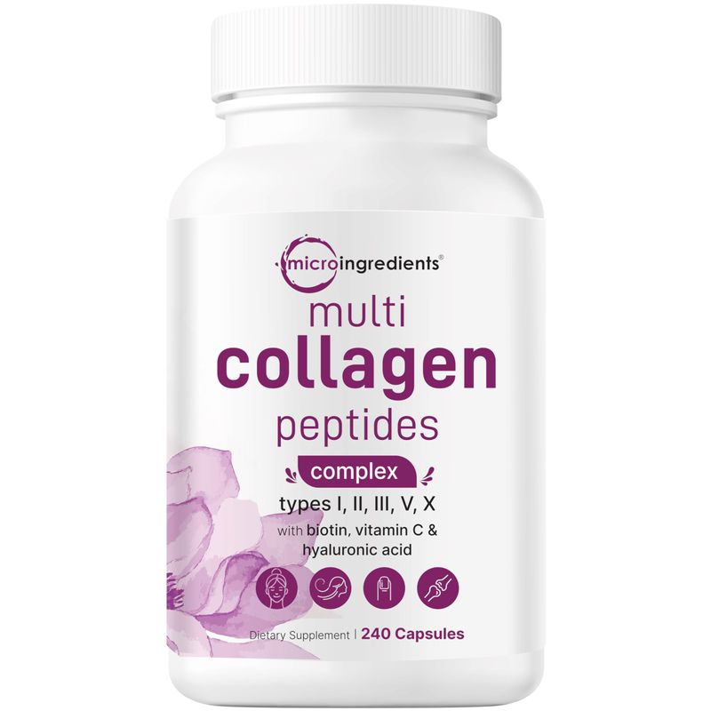 Micro Ingredients Multi Collagen Pills for Women & Men, 240 Capsules ...