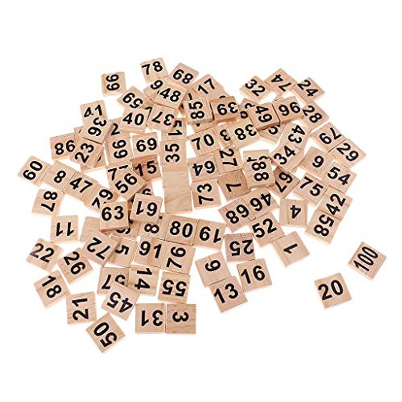 100pcs 1-100 Wooden Number Tiles Number Cube Blocks for Wedding Party ...