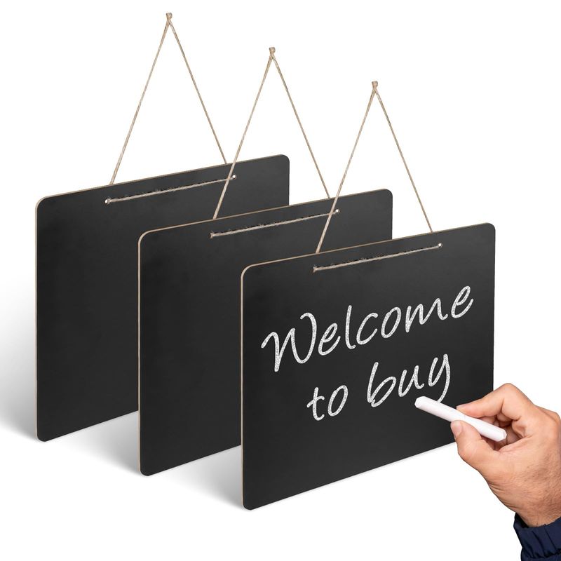 LELE LIFE 3 Pcs Hanging Chalkboard Sign with String, 7.9x9.8in Double ...