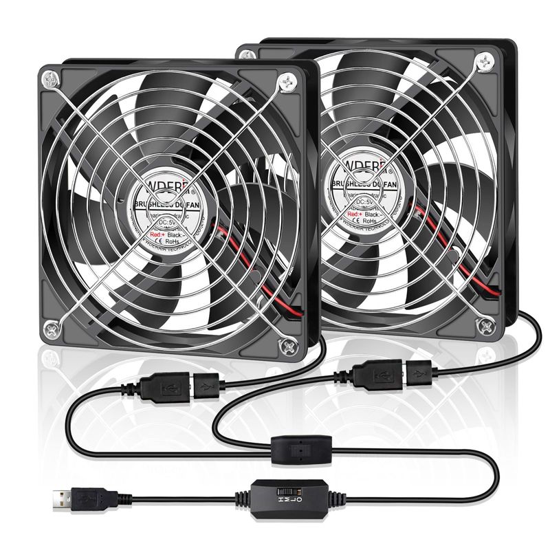 WDERAIR 120mm Computer Case 5V USB Powered Fan, Small Silent Flat ...