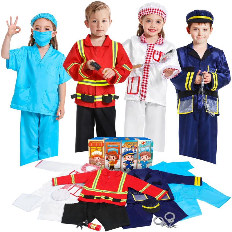 DISHIO Dress Up Clothes for Kids Pretend Role Play Costumes Trunk ...