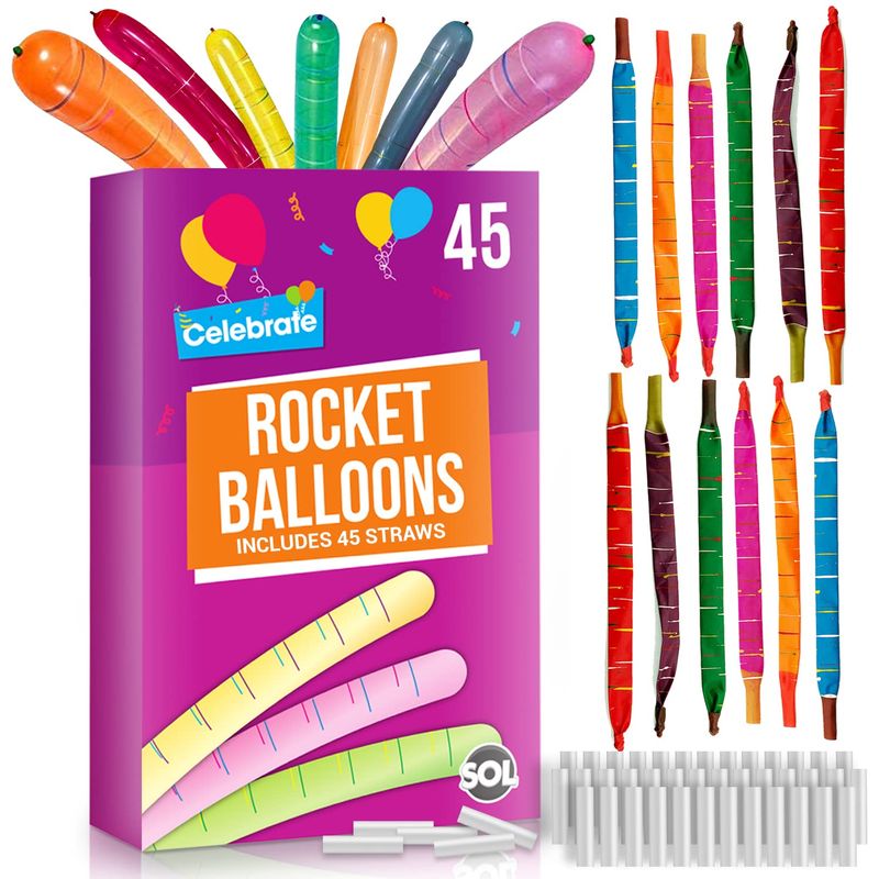 45pk SOL Rocket Balloons Assorted Colours | Flying Balloons | Party ...