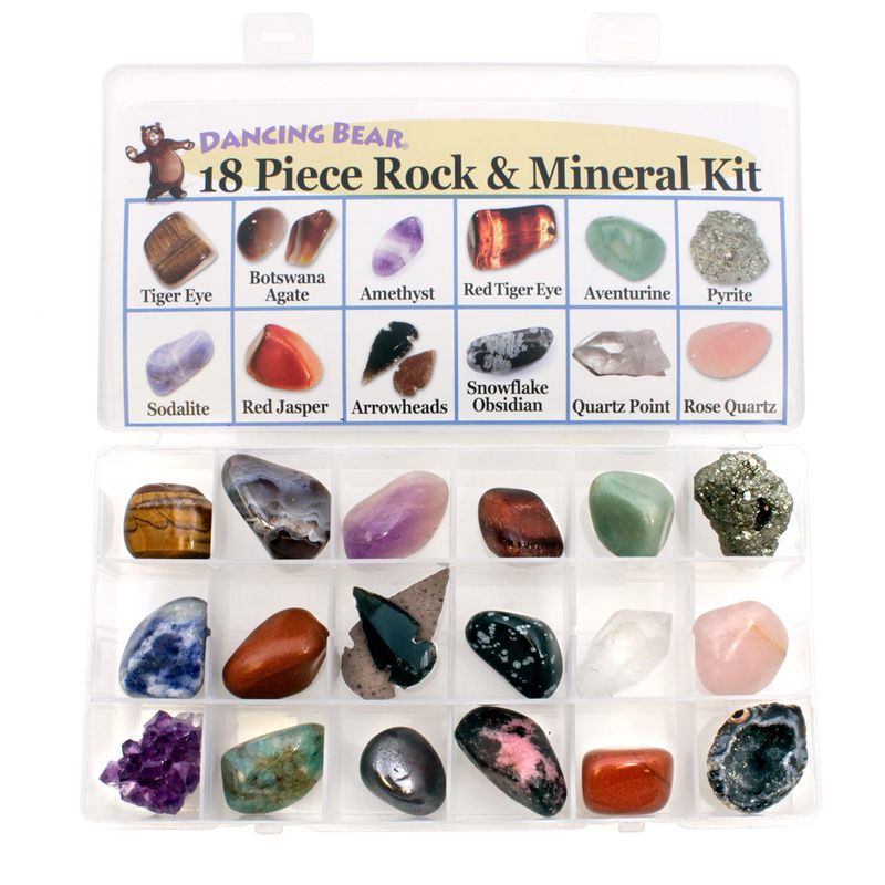 Rock and Mineral Educational Collection & Deluxe Collection Box -18 ...