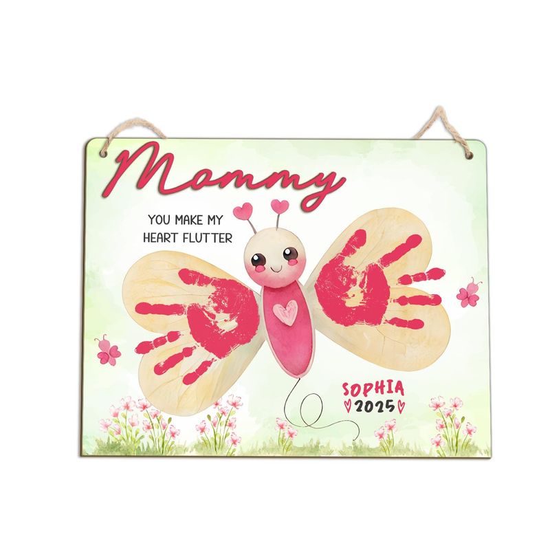 DIY Custom Baby Handprint Butterfly Art Craft Gifts for Mommy Grandma ...