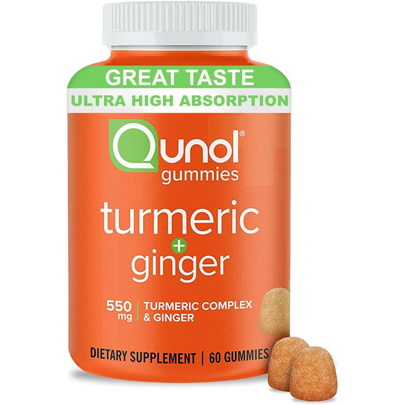 Qunol Turmeric and Ginger Gummies, Gummy with 500mg Turmeric + 50mg ...