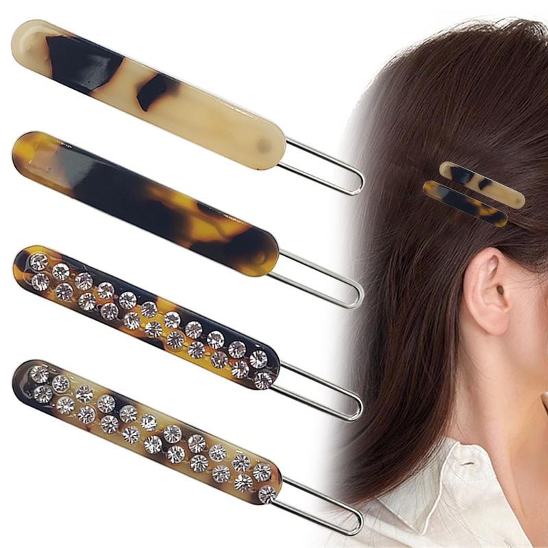 4 PACK Tortoise Shell Hair Barrettes for Women Fine Hair,French ...