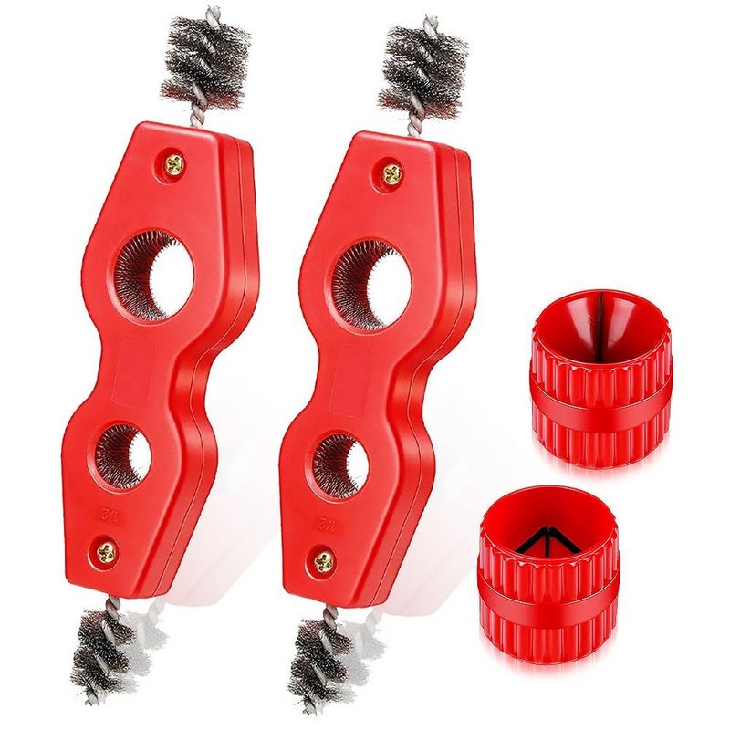 Copper Pipe Cleaner and Reamer Set , 4Pcs Pipe Reamer Deburring Tool ...