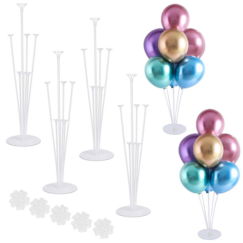 LOBUBT 4 Sets Balloon Stand Kits, Balloon Sticks Holder with Base for Table Graduation Birthday ...