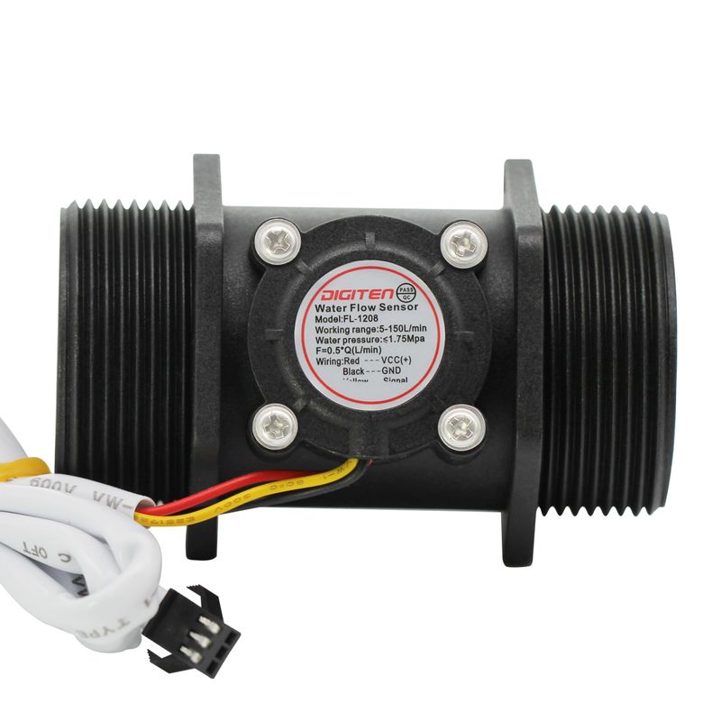 DIGITEN G1-1/2 G1.5 Water Flow Sensor Hall Effect Sensor Flow Meter ...