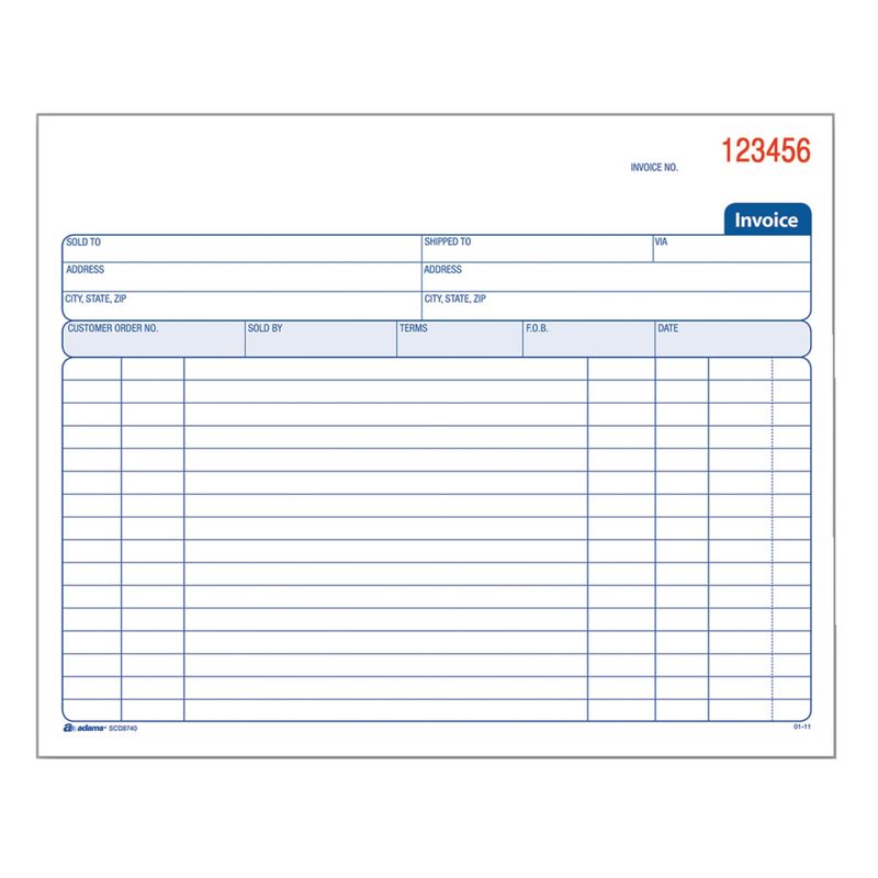 Adams Spiral Invoice Book, 8 1/2 x 7 1/4 Inches, 2-Part, Carbonless ...