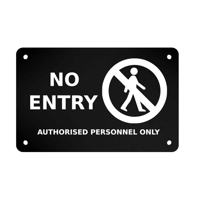No Entry Sign. High Visibility Black and White with Clear Graphics ...