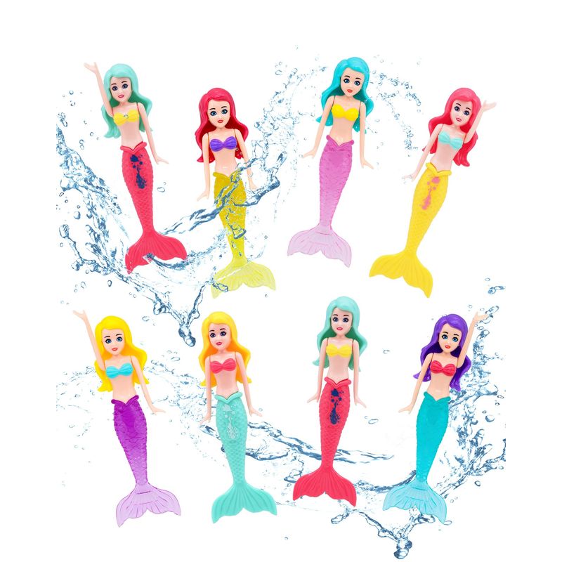 TOPWAYS Pool Diving Toy Set 8 Diving Mermaids Diving Torpedoes Swimming ...
