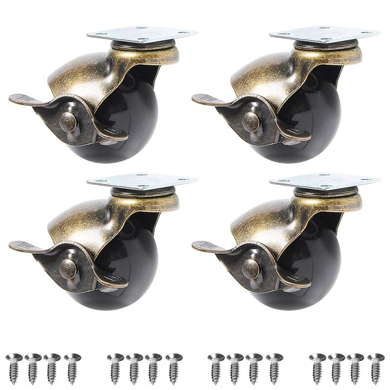 VOANZO 4 Pack 2 Inch Ball Caster Wheel 360 Degree Antique Brass Top ...