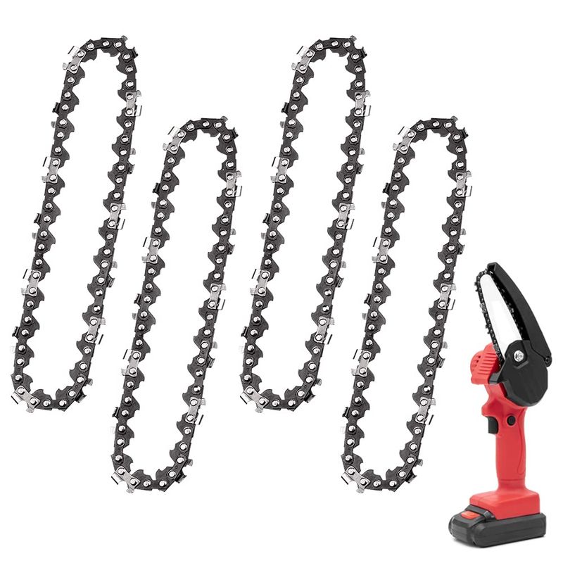4 Pairs Mini Chainsaw Chain 4-Inch Guide Saw Chain for Cordless ...