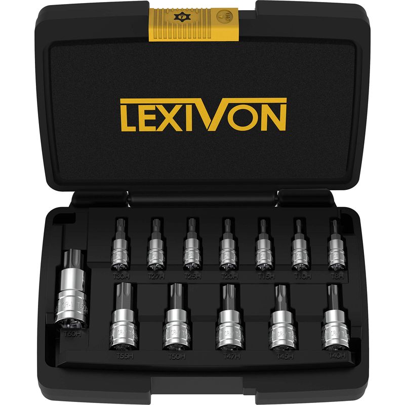 LEXIVON Tamper Proof Torx Bit Socket Set, Premium S2 Alloy Steel | 13-Piece Security Star T8 ...