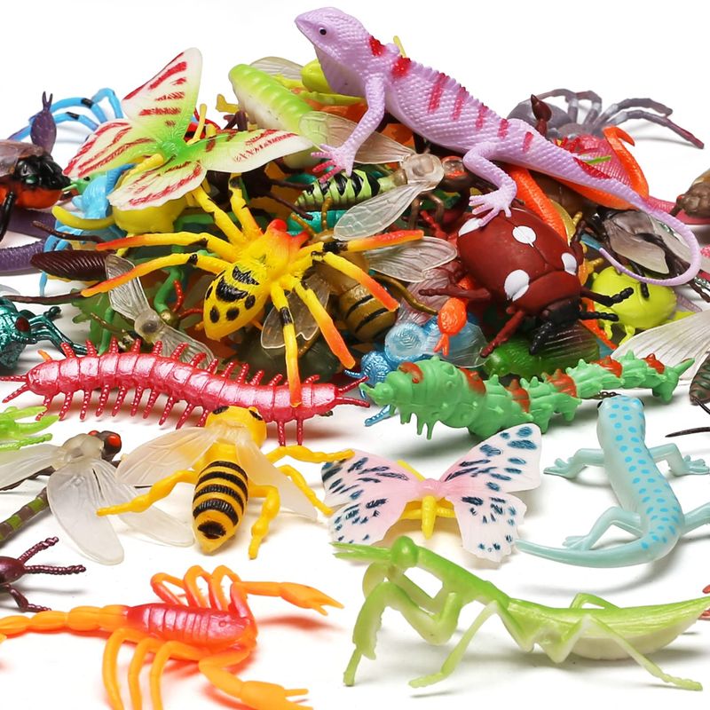76 Pack Mini Plastic Bug Set, Realistic Insects Toy for Child, Fake ...