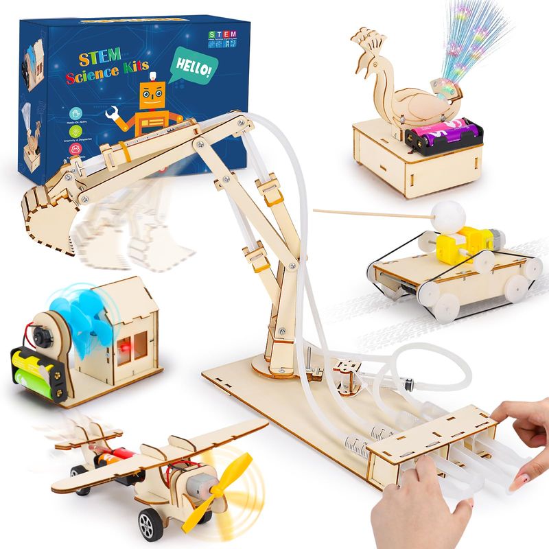 5 in 1 Wooden STEM Kits for Kids 6 8 10 12 Science STEM Toys for Kids 6 ...