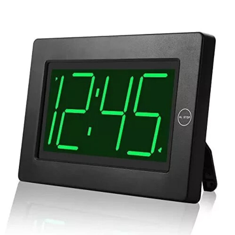 Alarm Clock, Wall Clock, Digital Clock, 3" LED Digit Black-led Green ...