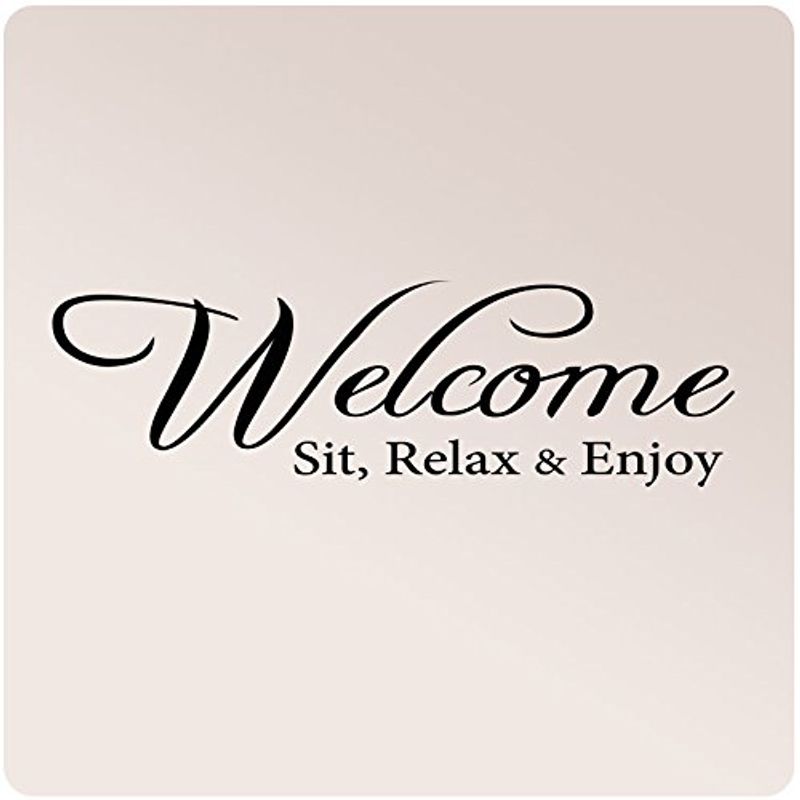 32"x12" Welcome Sit Relax and Enjoy Wall Decal Sticker Art Mural Home ...