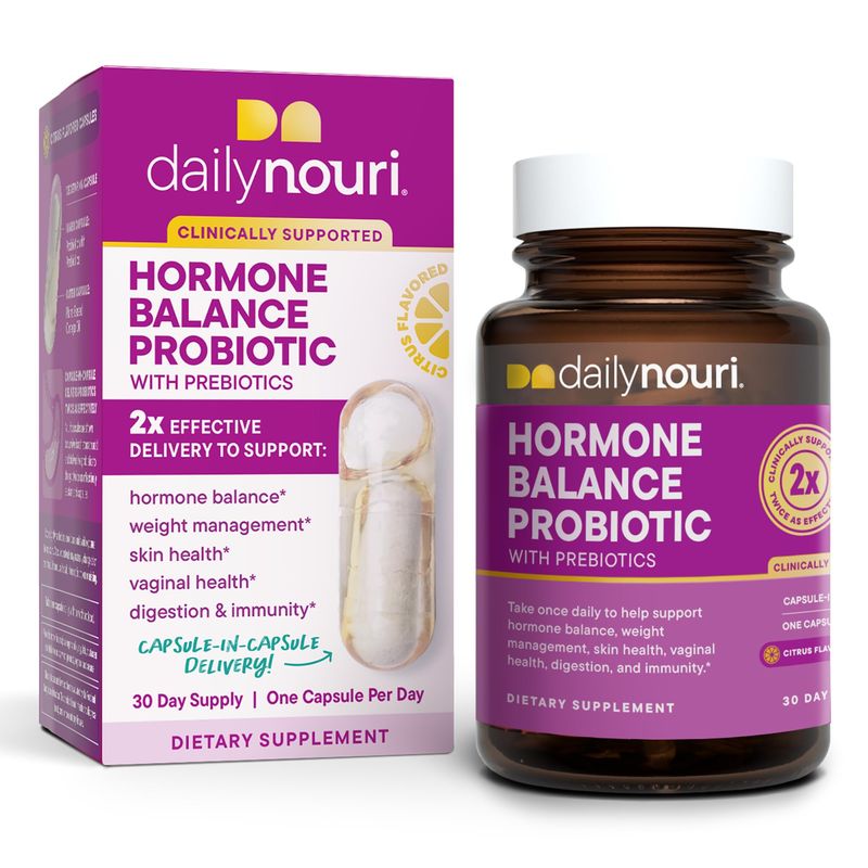 Daily Nouri Hormone Balance Probiotic for Women | for Gut Health, Vaginal pH, Yeast Balance ...