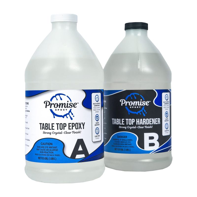 Epoxy Resin Promise Table Top 2-Part- 1 Gallon High Gloss (0.5 Gal ...
