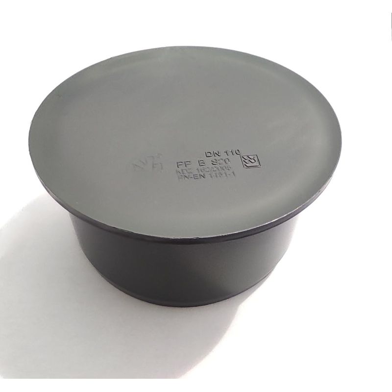 PVC Soil Pipe Cap Plug End Stop 110mm Inlet Grey Drainage Sewer Waste ...