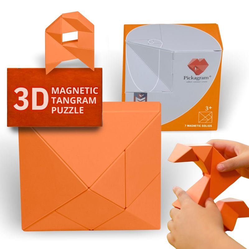 Pickagram Tangrams for Kids Ages 8-12 & Adults 3D Magnetic Tangram ...