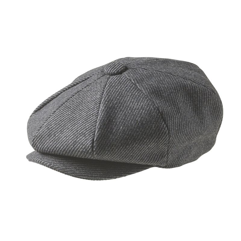 PEAKY BLINDERS 8 Piece 'Newsboy' Style Flat Cap -Melton Wool Fabric ...