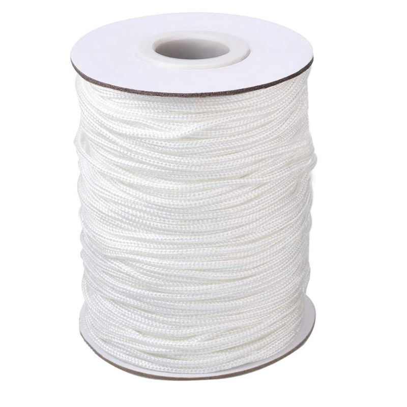 Vtete 1.8 mm × 100 Yards/Roll Braided Lift Shade Cord - White Polyester ...