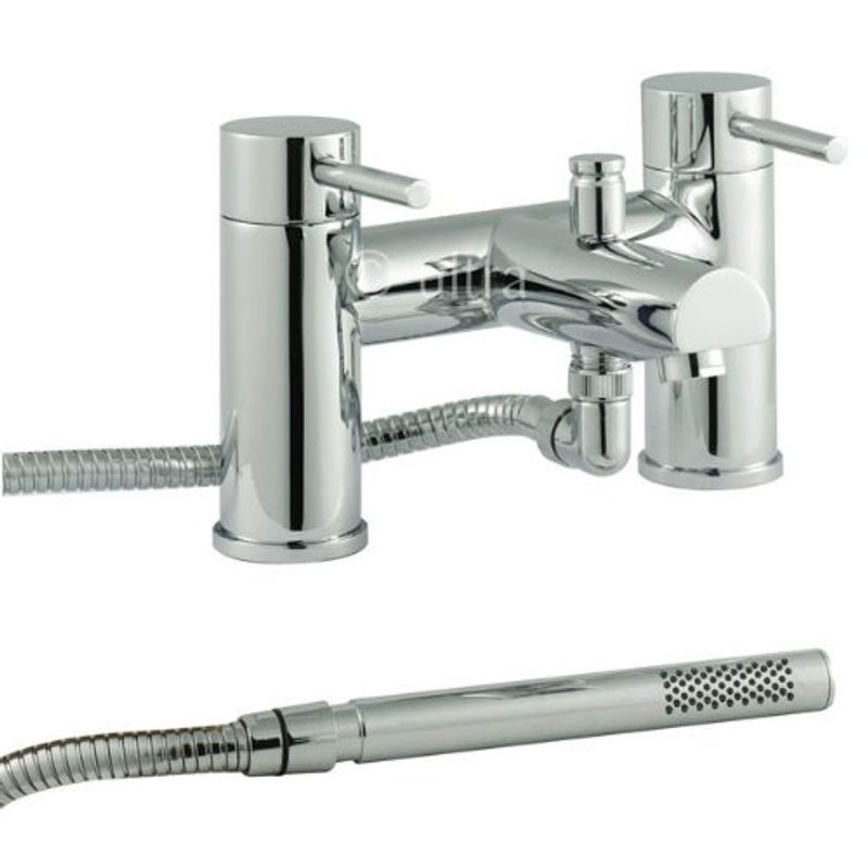 Ultra Quest Pillar Mounted Bath Shower Mixer Tap with Shower Kit and ...