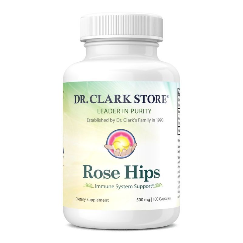 Dr Clark Store Rose Hips Supplement, 500 MG, 100 Gelatin Capsules ...