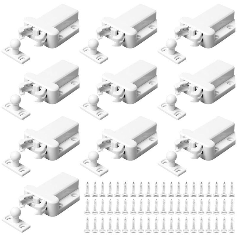 10Pack Touch Release Catch Latch Cupboard, Push to Open Touch Release ...